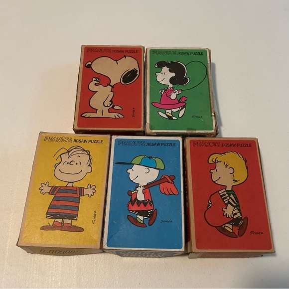 Peanuts | Games | Vintage Peanuts Puzzles In Boxes Snoopy Lucy ...